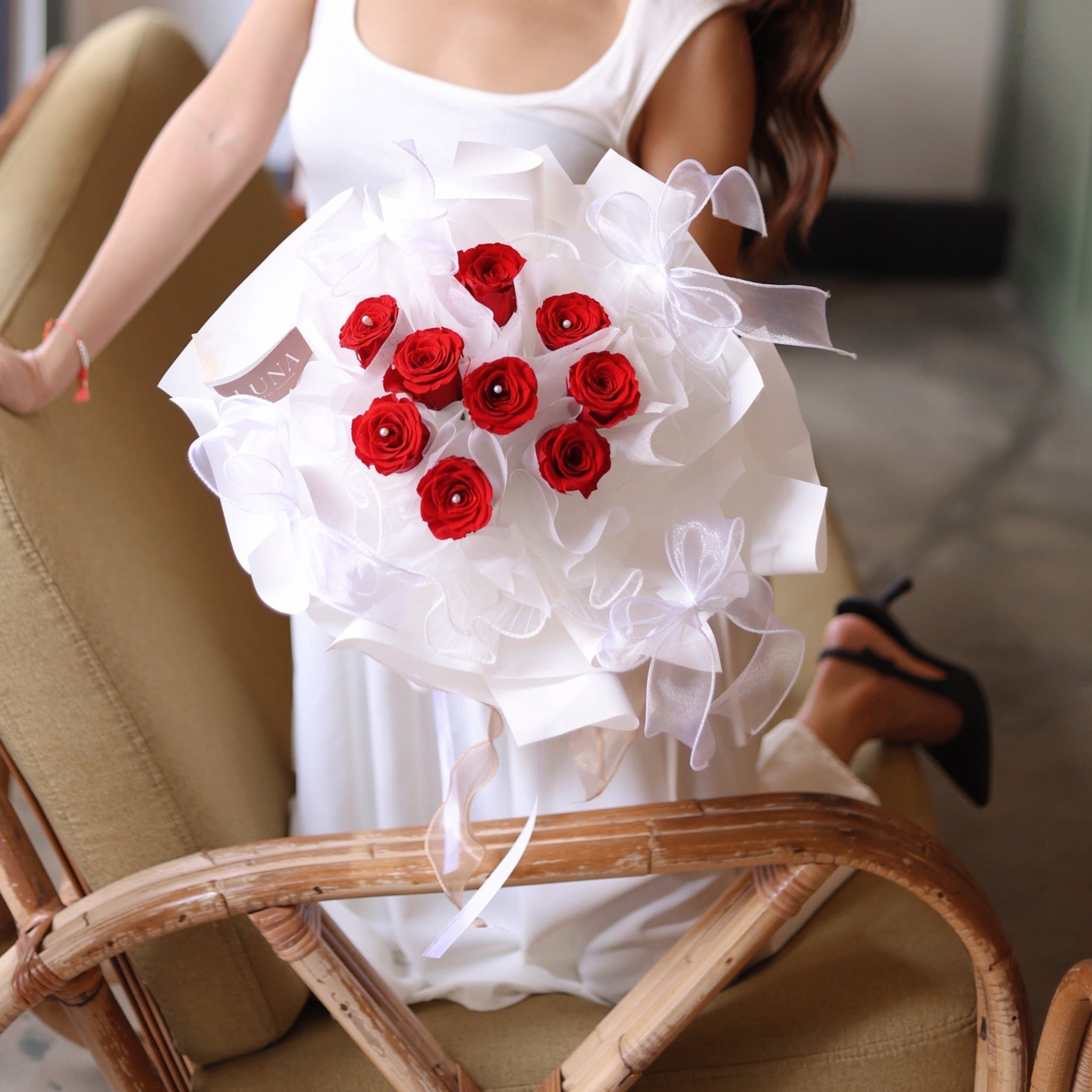 Velvet Rouge Bouquet - Preserved Roses in Passionate Red